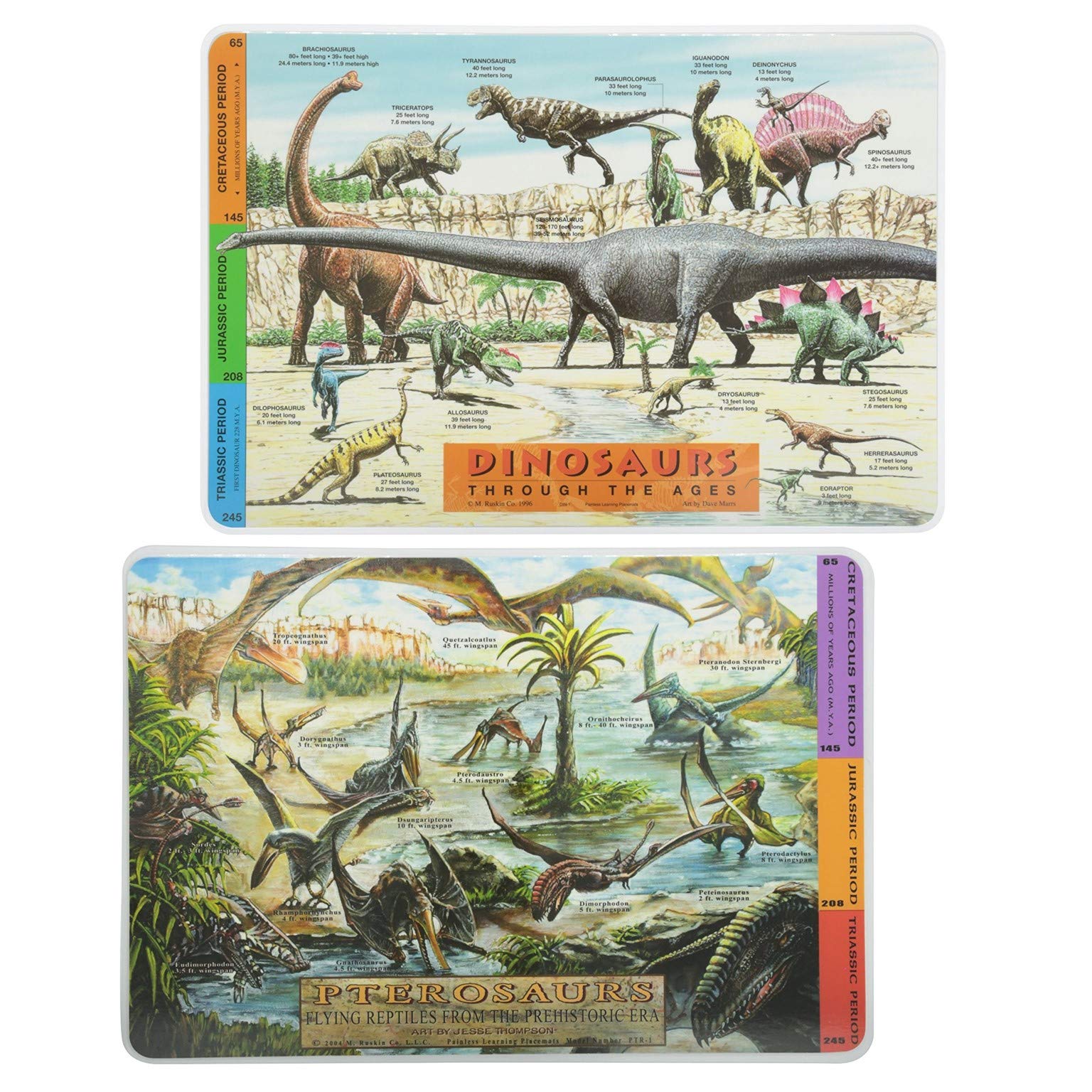 Painless Learning Educational Placemats For Kids Dinosaurs And ...