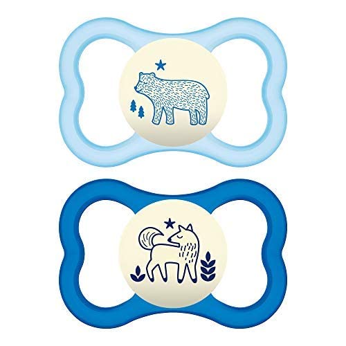 Mam Air Night Pacifiers (1 Sterilizing Pacifier Case), Mam Sensitive ...