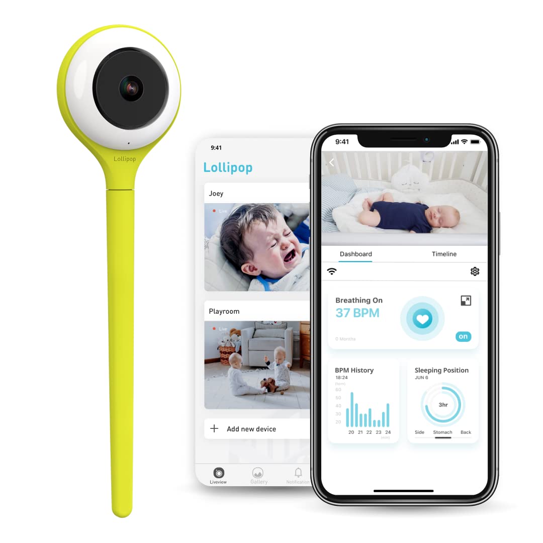 Lollipop Baby Monitor (Pistachio) - Full-Featured Smart Wi-Fi Camera O ...