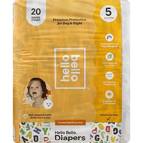 Hello Bello, Hello Bello Diaper Alpha Size 5, 20 Count – Cutebabybuy