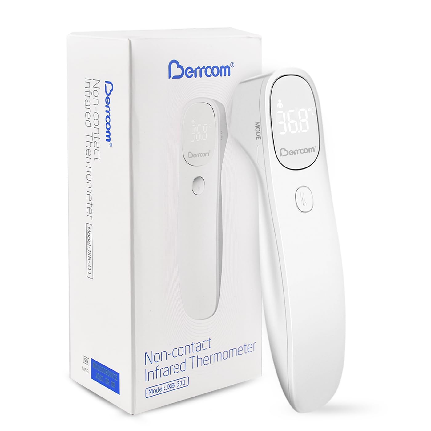 Berrcom Non Contact Infrared Thermometer Digital Forehead Thermometer ...