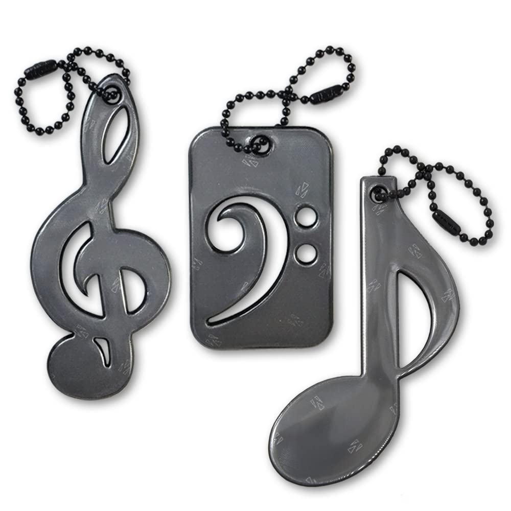 Funflector Safety Reflector - Music Trio (Treble Clef, Bass Clef And ...