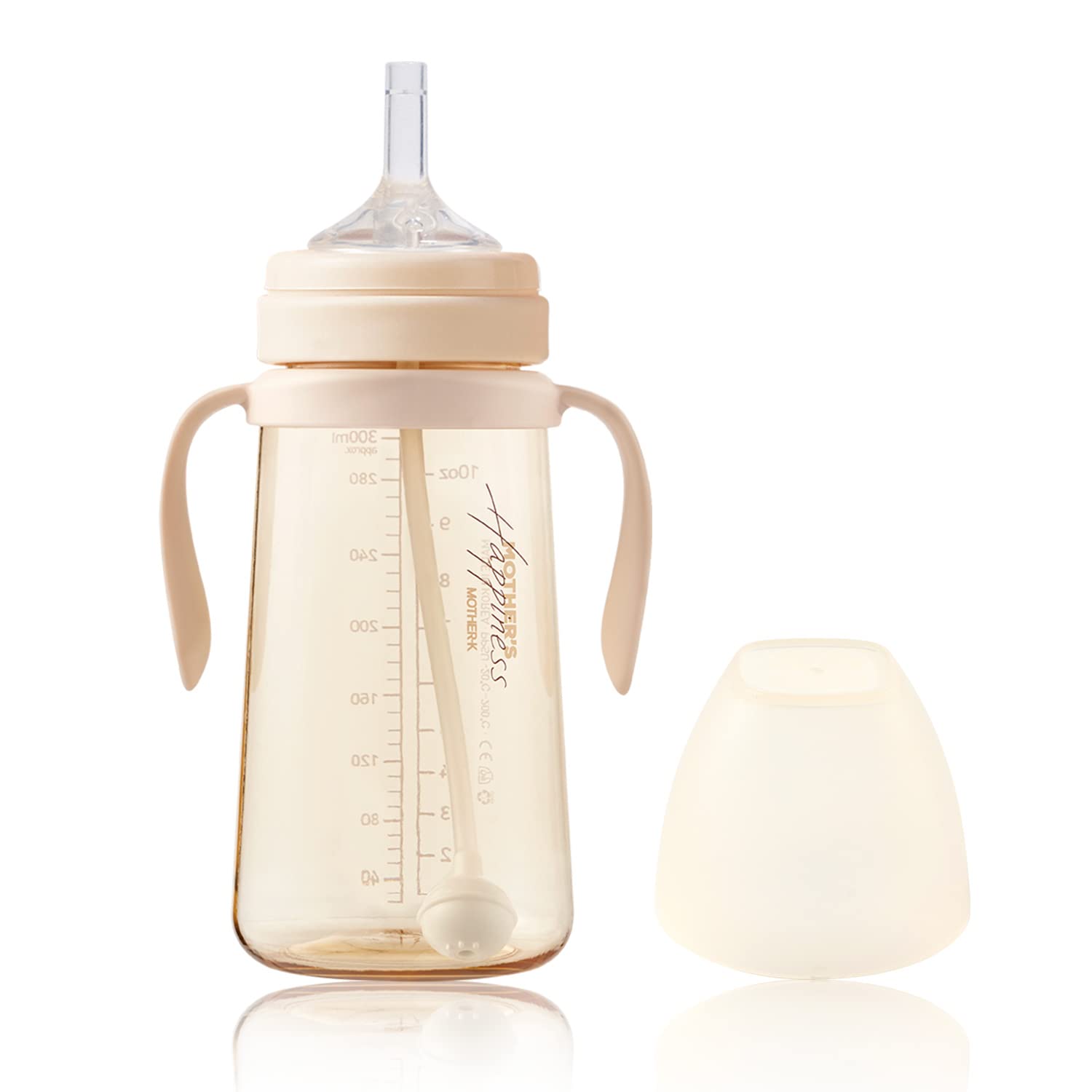 MOTHER-K No-Spill Sippy Cup with Weighted Straw with Handle, Drink fro ...