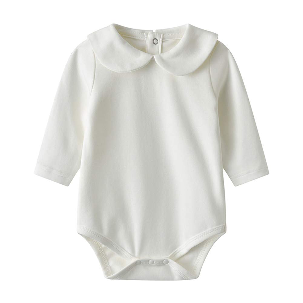 Auro Mesa Newborn Baby Infant Unisex Cotton Long-Sleeve Solid Peter Pan ...