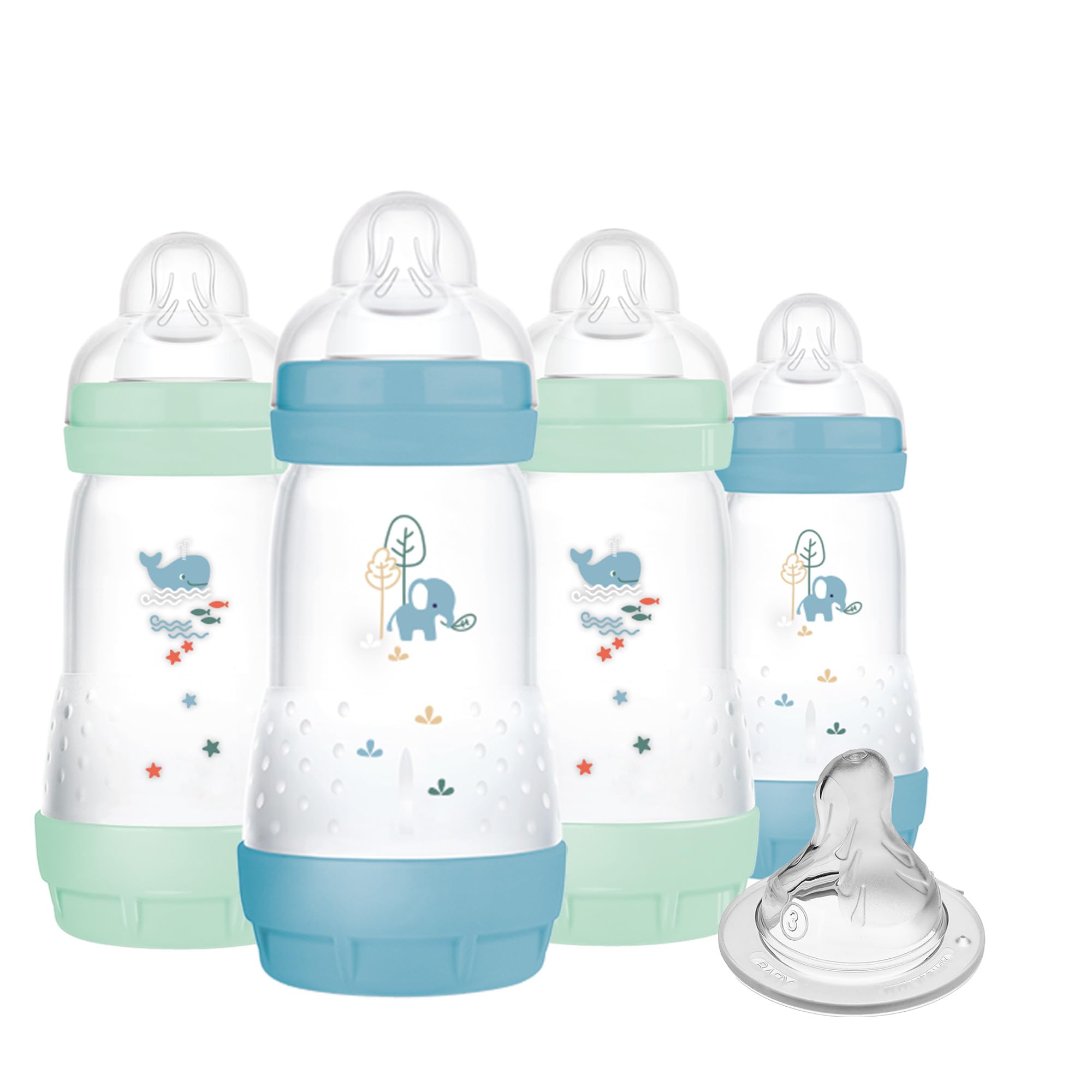 Mam 9Oz Easy Start Anti-Colic Baby Bottle, Medium Flow With Bonus Fast ...