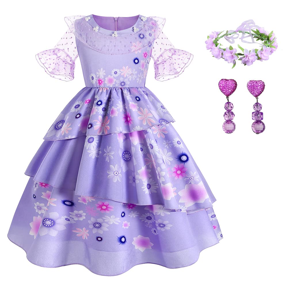 Yipkorra Encanto Mirabel Costume For Girls Cosplay Isabella Outfit ...