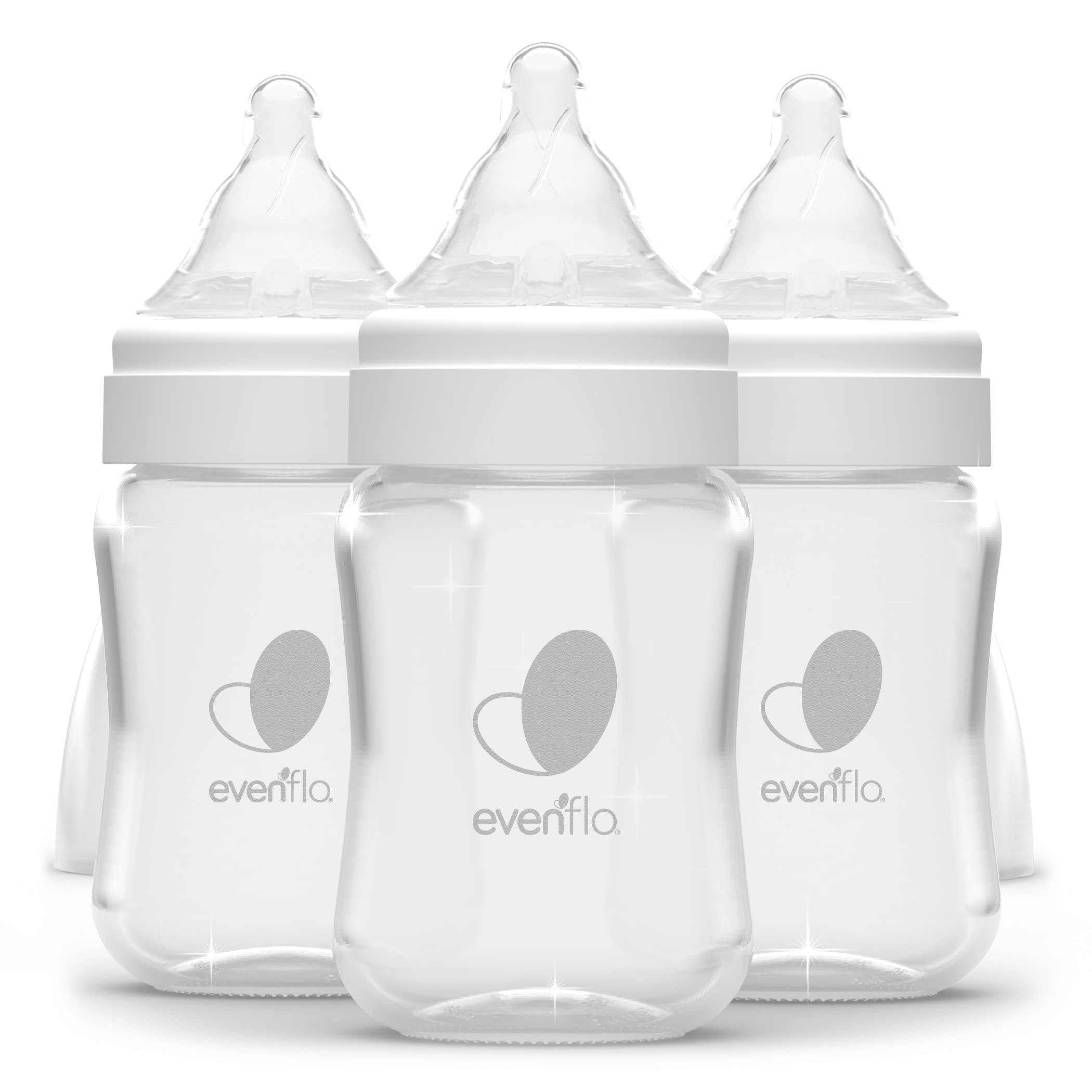 Evenflo Feeding Balance + Wide Neck Glass Bottles - 6Oz 3 Pack ...