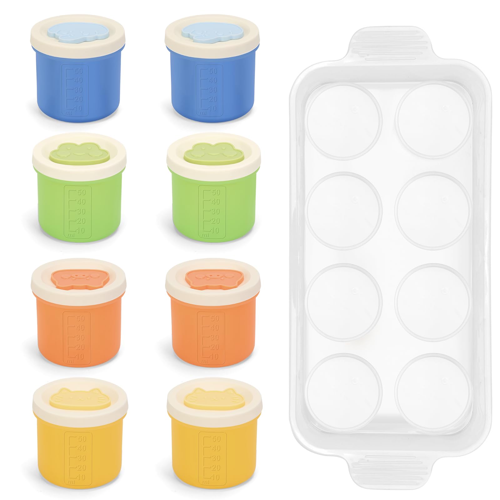 Silicone Baby Food Containers With Airtight Lids,8 Pack Baby Puree Con ...