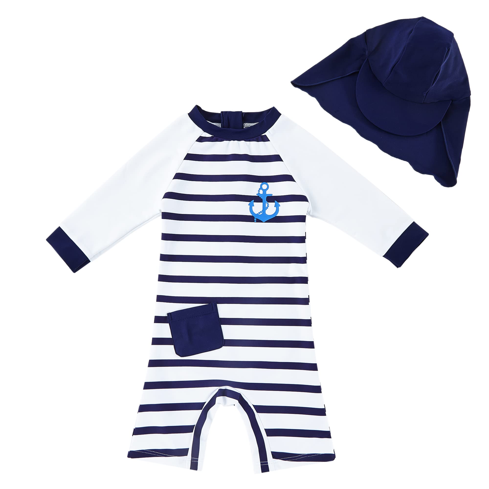Upandfast Baby/Toddler One Piece Zip Sunsuits With Sun Hat Upf 50+ Sun ...