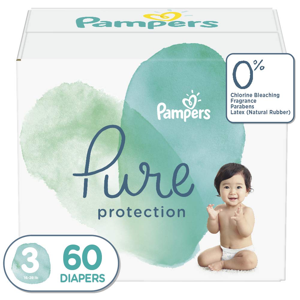 Diapers Size 3, 60 Count - Pampers Pure Protection Disposable Baby Dia ...
