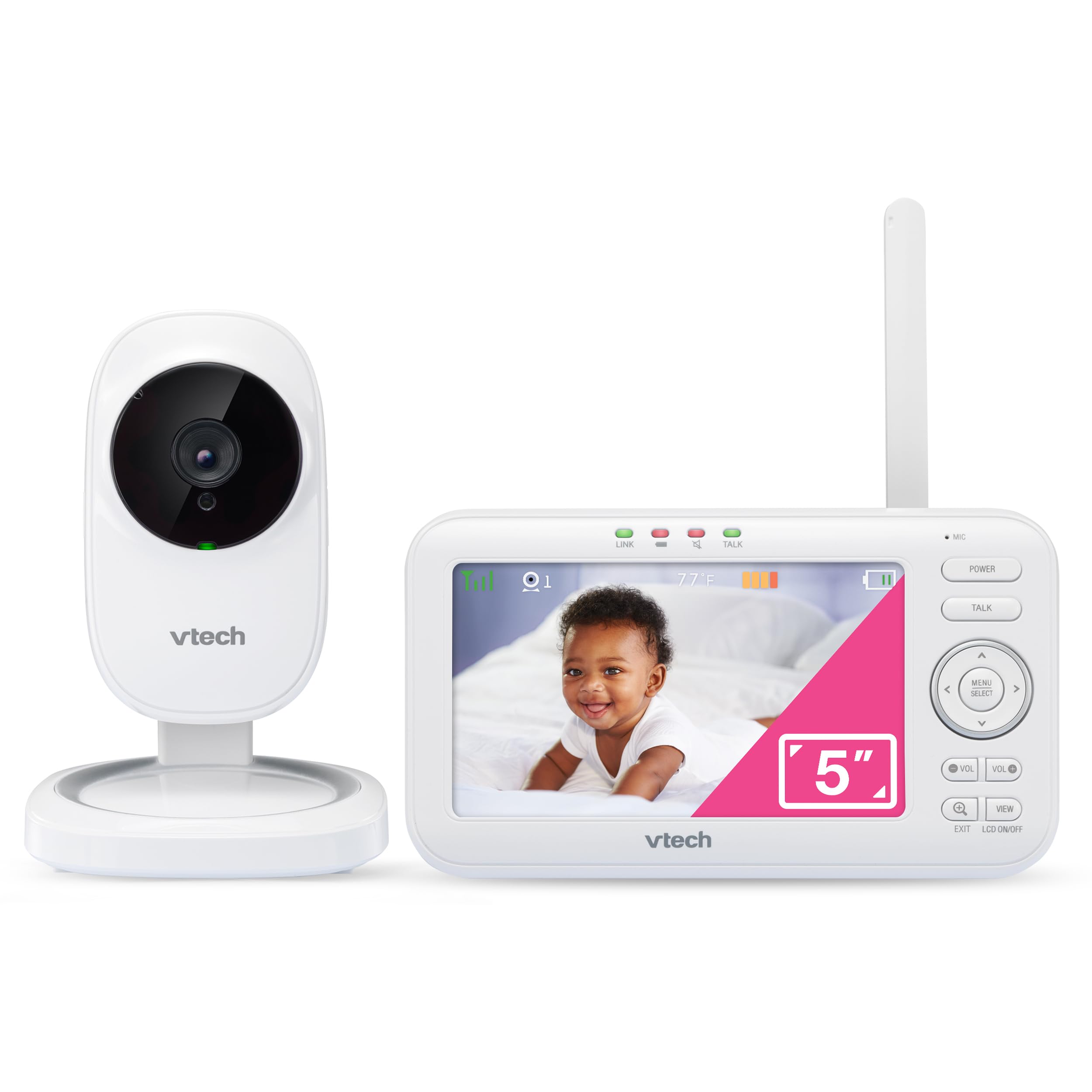 Vtech Vm5251 5 Digital Video Baby Monitor With Full-Color And Automati ...