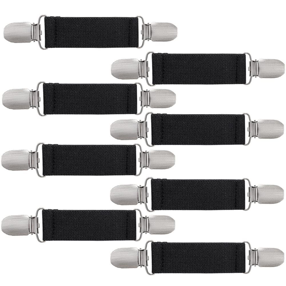 Zkptops 4 Pairs Winter Mitten Clips Elastic Stainless Steel Gloves Cli ...
