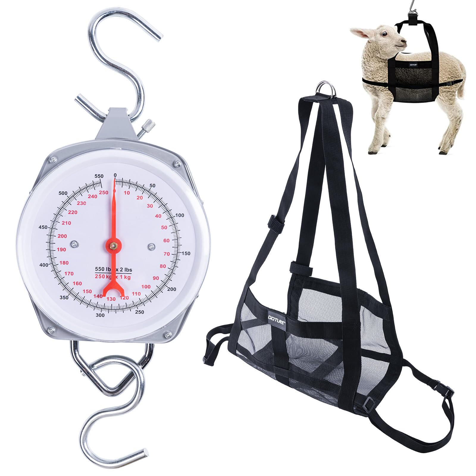Yogayet Mechanical Hanging Scales 550Lb, Calf Sling And Hanging Weight ...