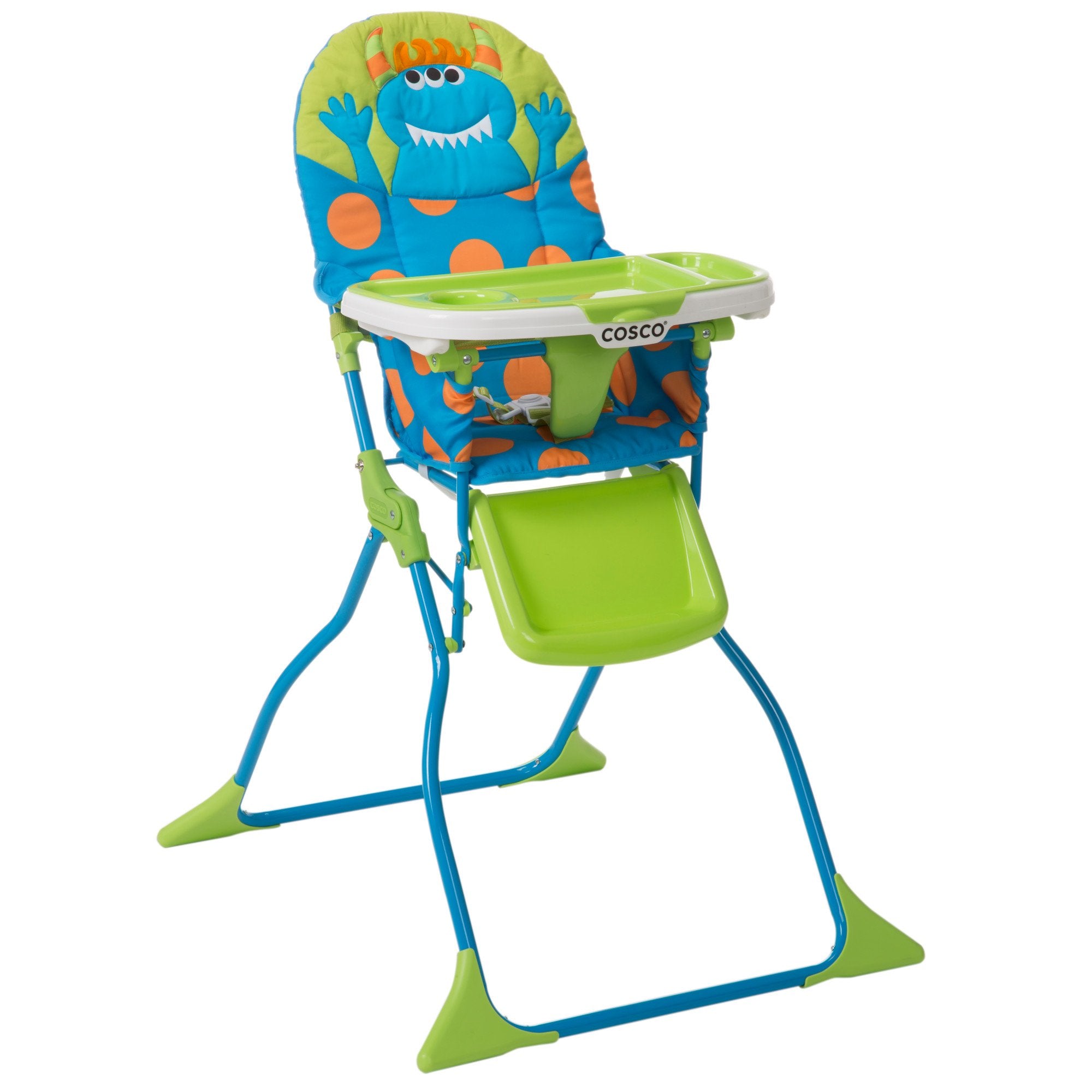 Cosco Simple Fold Deluxe High Chair With 3-Position Tray (Monster Syd ...