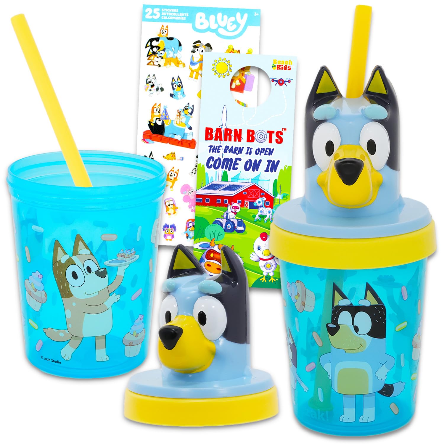 Bluey Sippy Cup Set For Kids - Bluey Drinking Cups Bundle With 2 Bluey ...