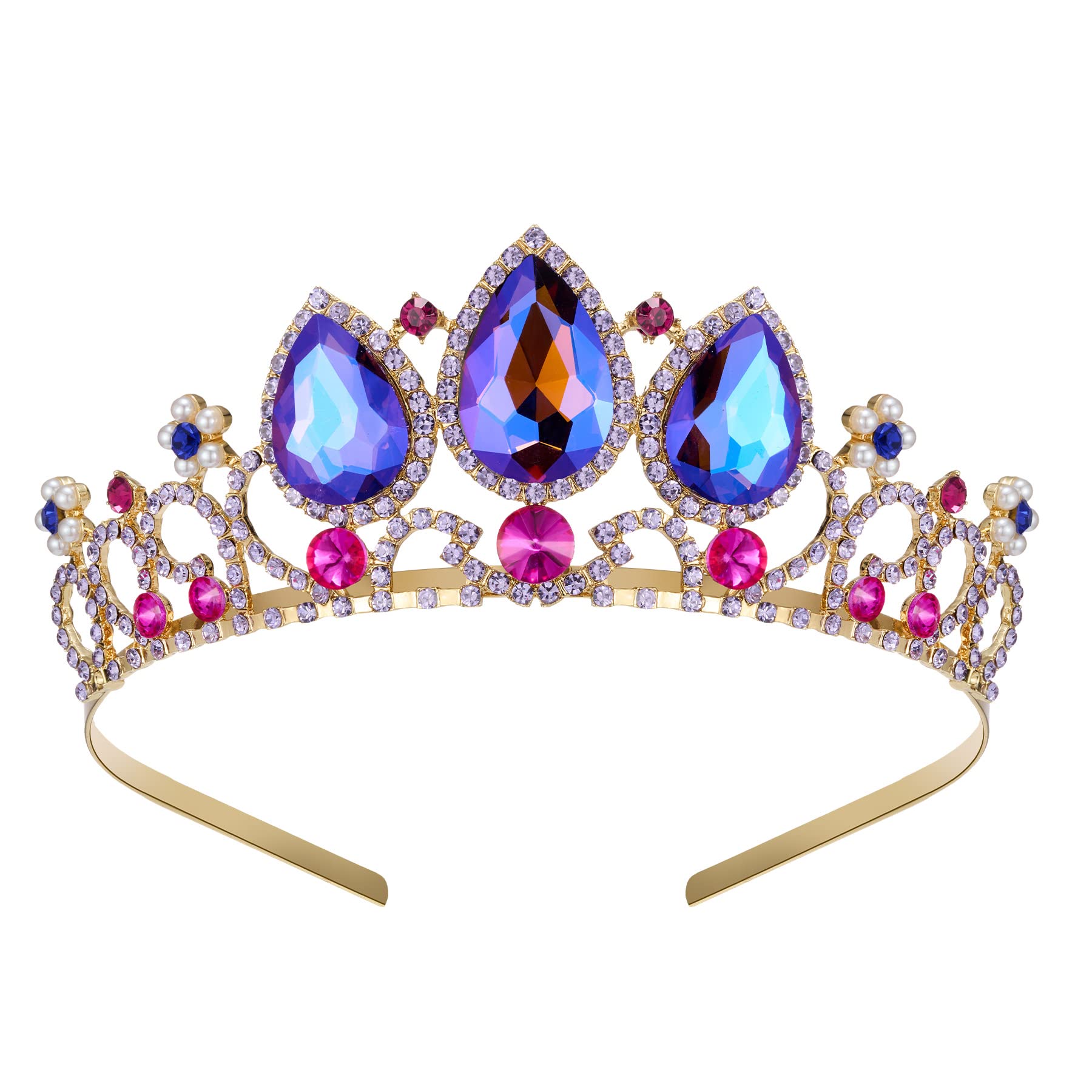 Sweetv Purple Tiaras For Little Girls, Crystal Rapunzel Princess Crown ...