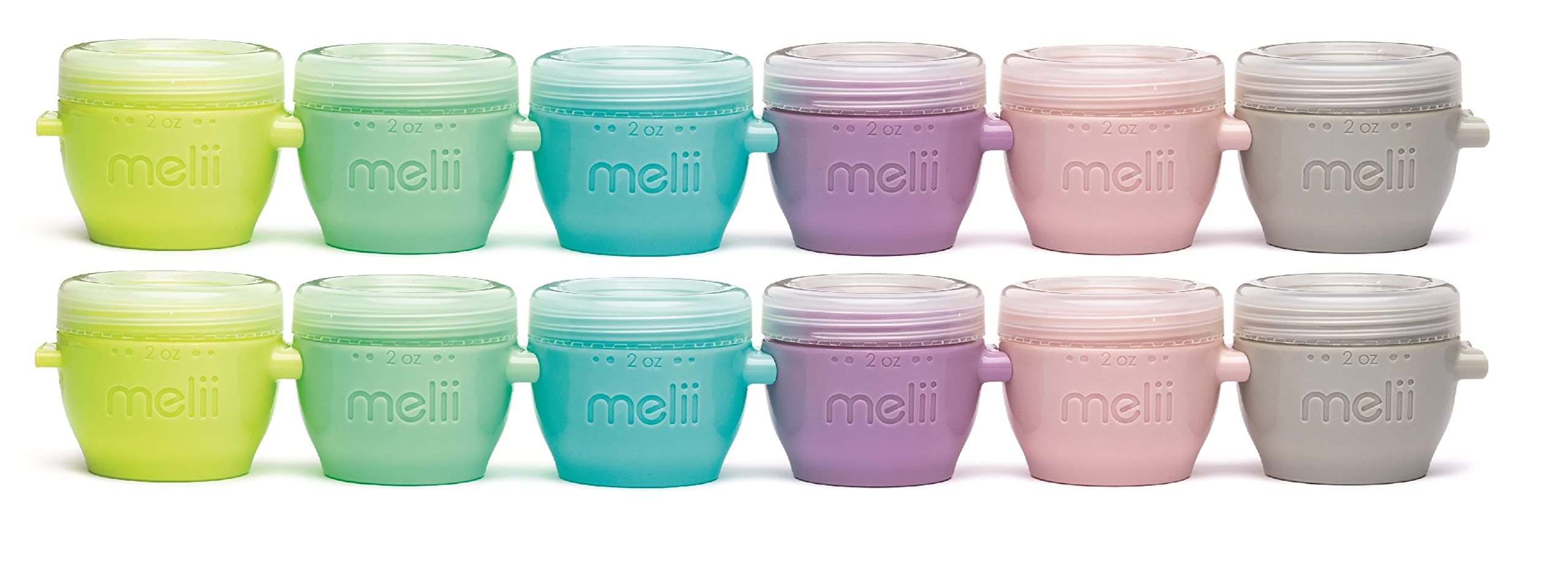 Melii Snap & Go Baby Food Storage Containers - 12 Pack, Multicolored 2 ...