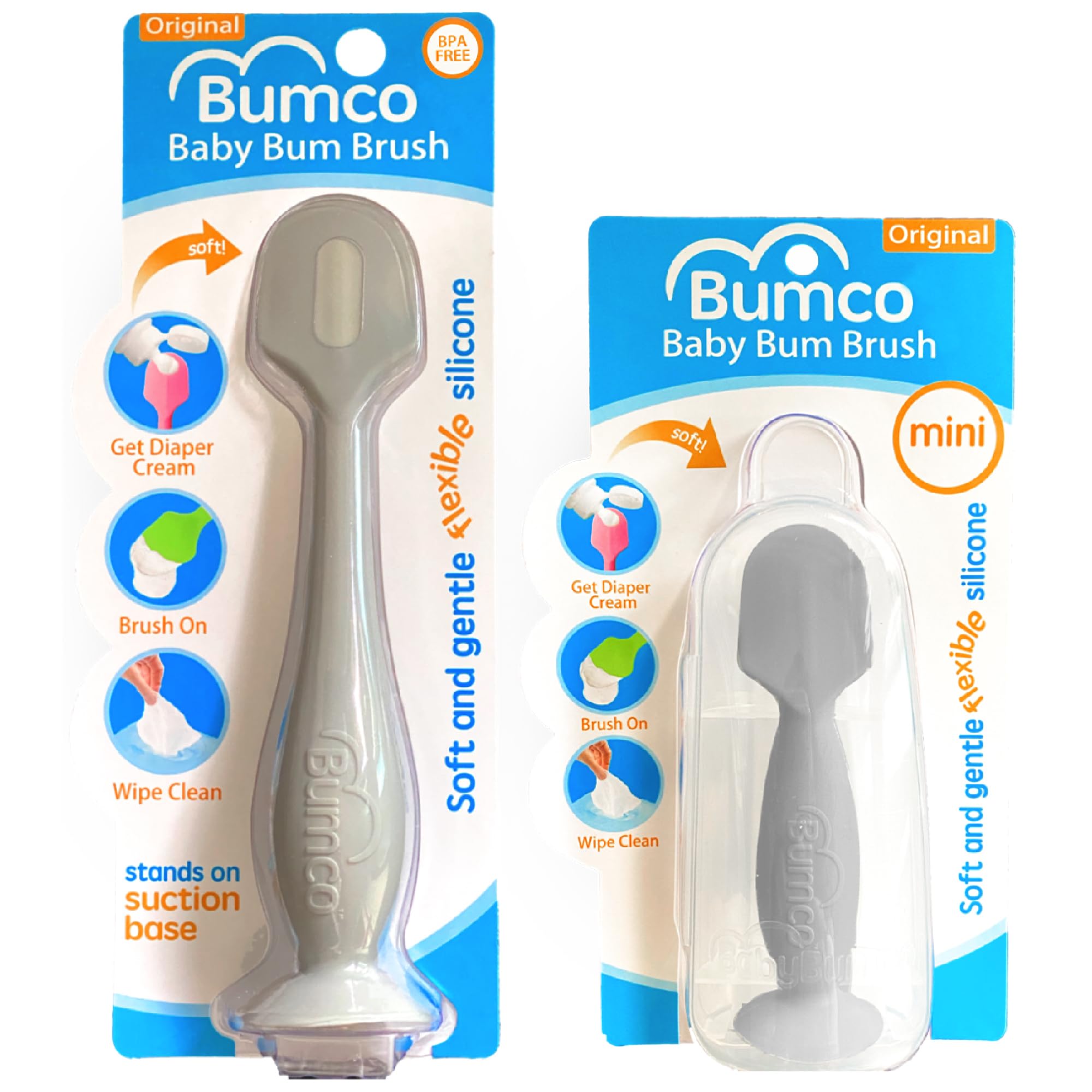 Bumco Baby Bum Brush + Mini Diaper Cream Spatula With Case - Bpa-Free ...