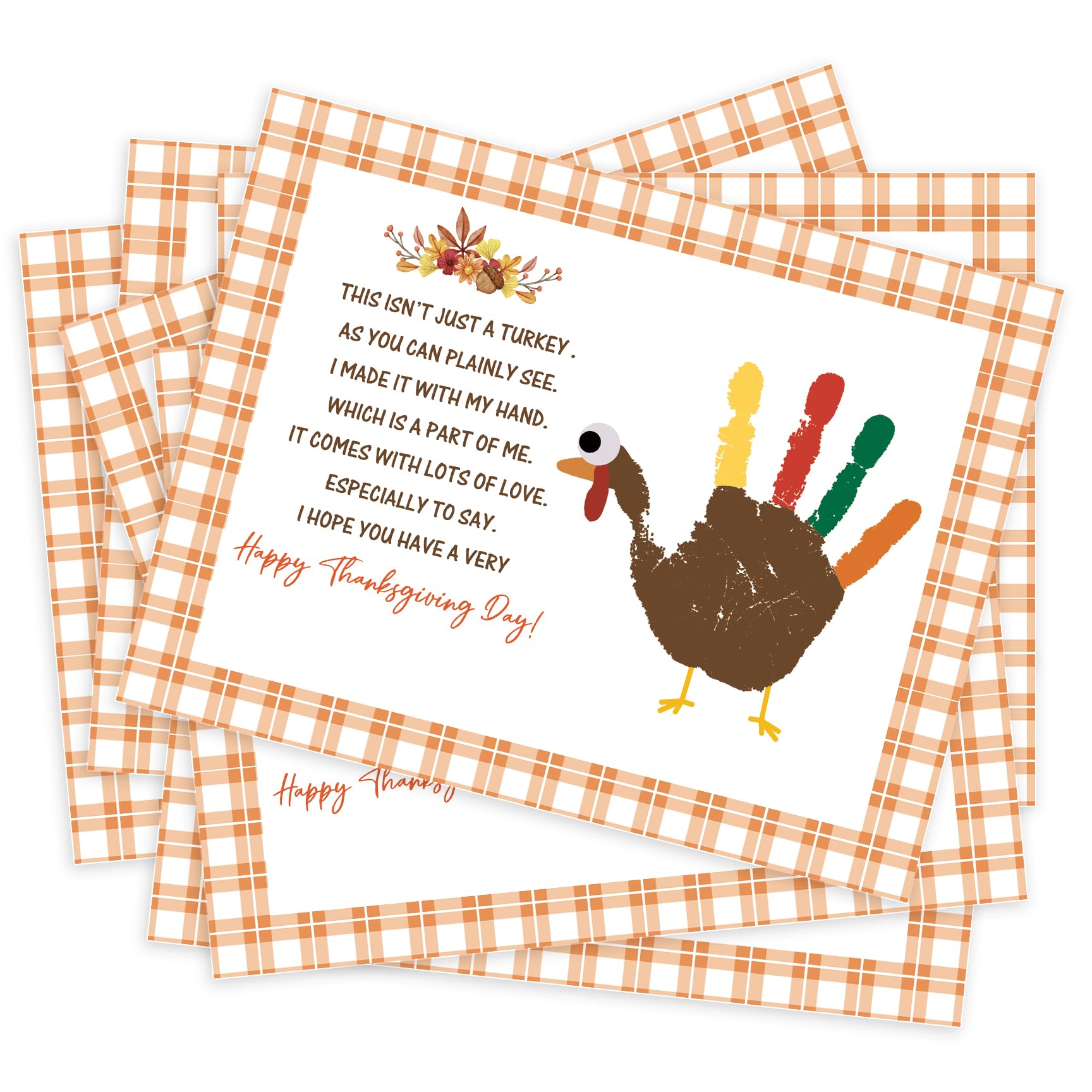 Handprint Art Craft Kits, DIY Happy Thanksgiving Day Keepsake, Handpri ...