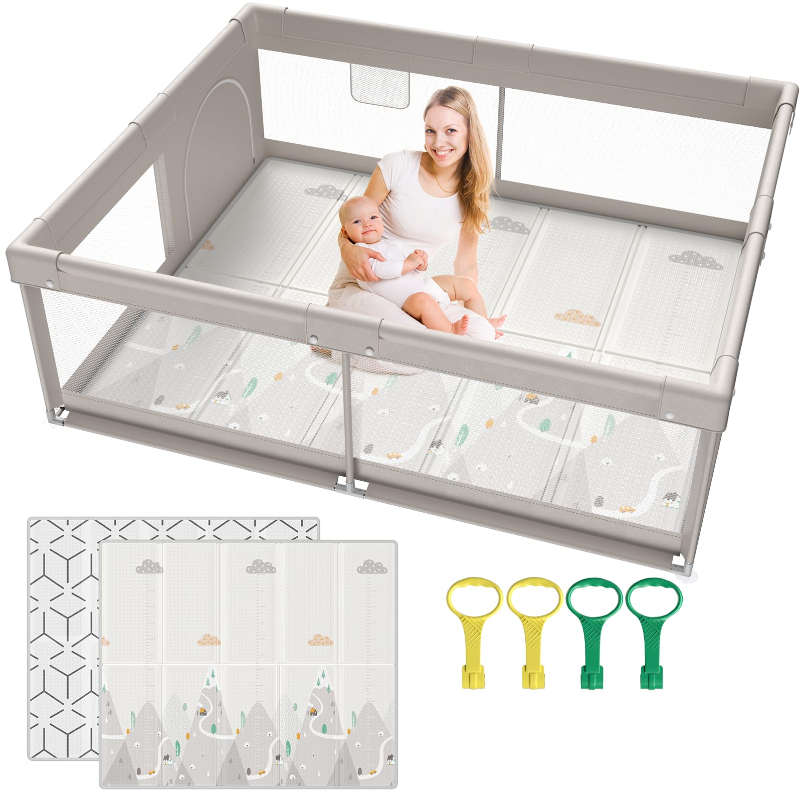71 * 59 Inch Baby Playpen,Playpen For Babies And Toddlers, Play Pen Fo ...