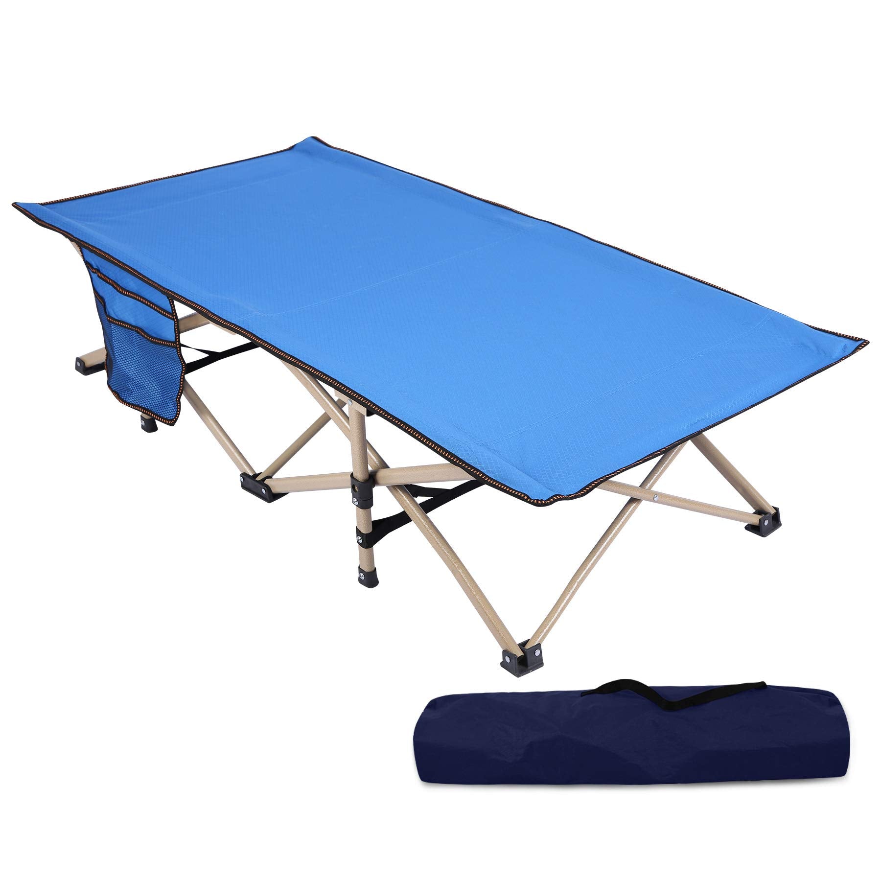 Redcamp Extra Long Kids Cot For Sleeping 2-7 Years, Portable Travel ...