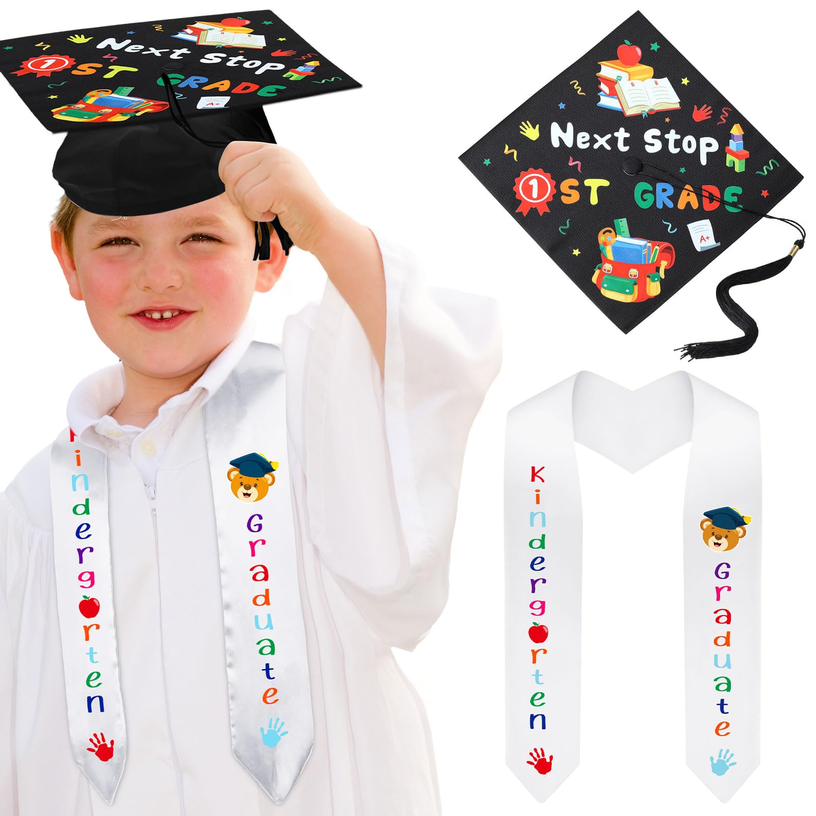 Jetec 2025 Kindergarten Graduation Cap And Printed Graduation Stole Sa ...