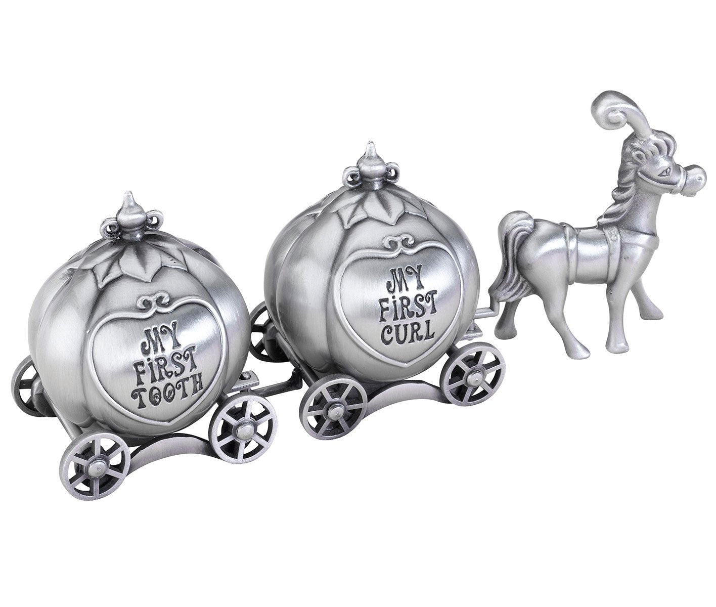 Lillian Rose Keepsake Pewter Tooth And Curl Box, Fairytale Coach,2X5 ...