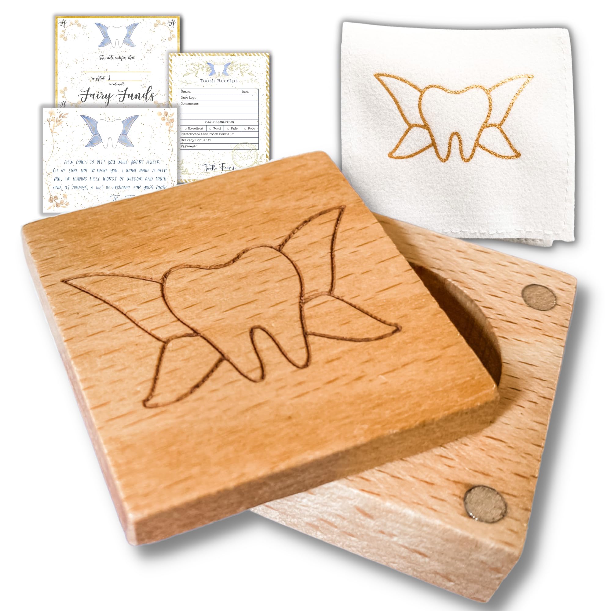 Tooth Fairy Box & Tooth Pouch Holder | Tooth Keepsake Box W/Tooth Fair ...