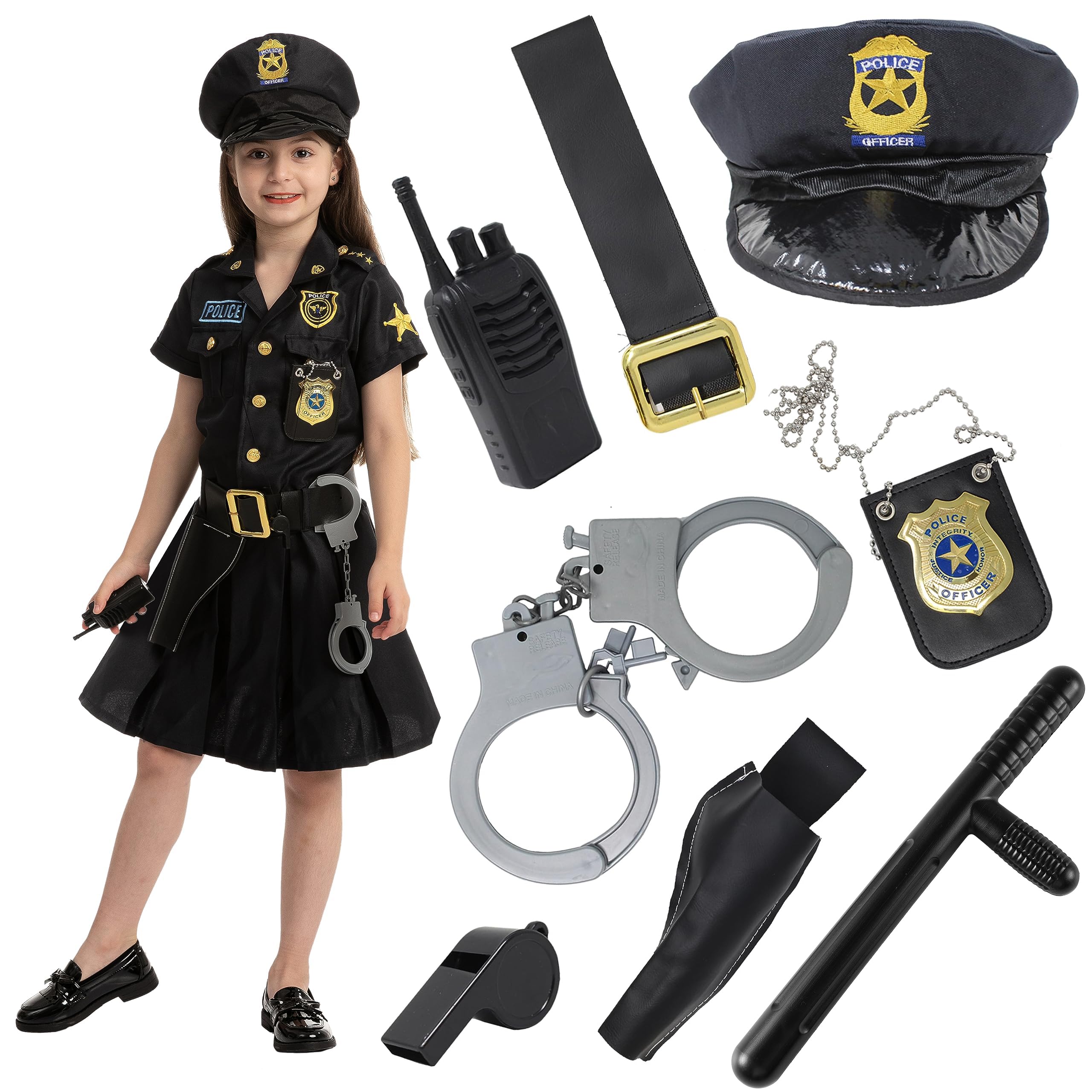 Spooktacular Creations Police Officer Girl Cop Costume Outfit Set For ...