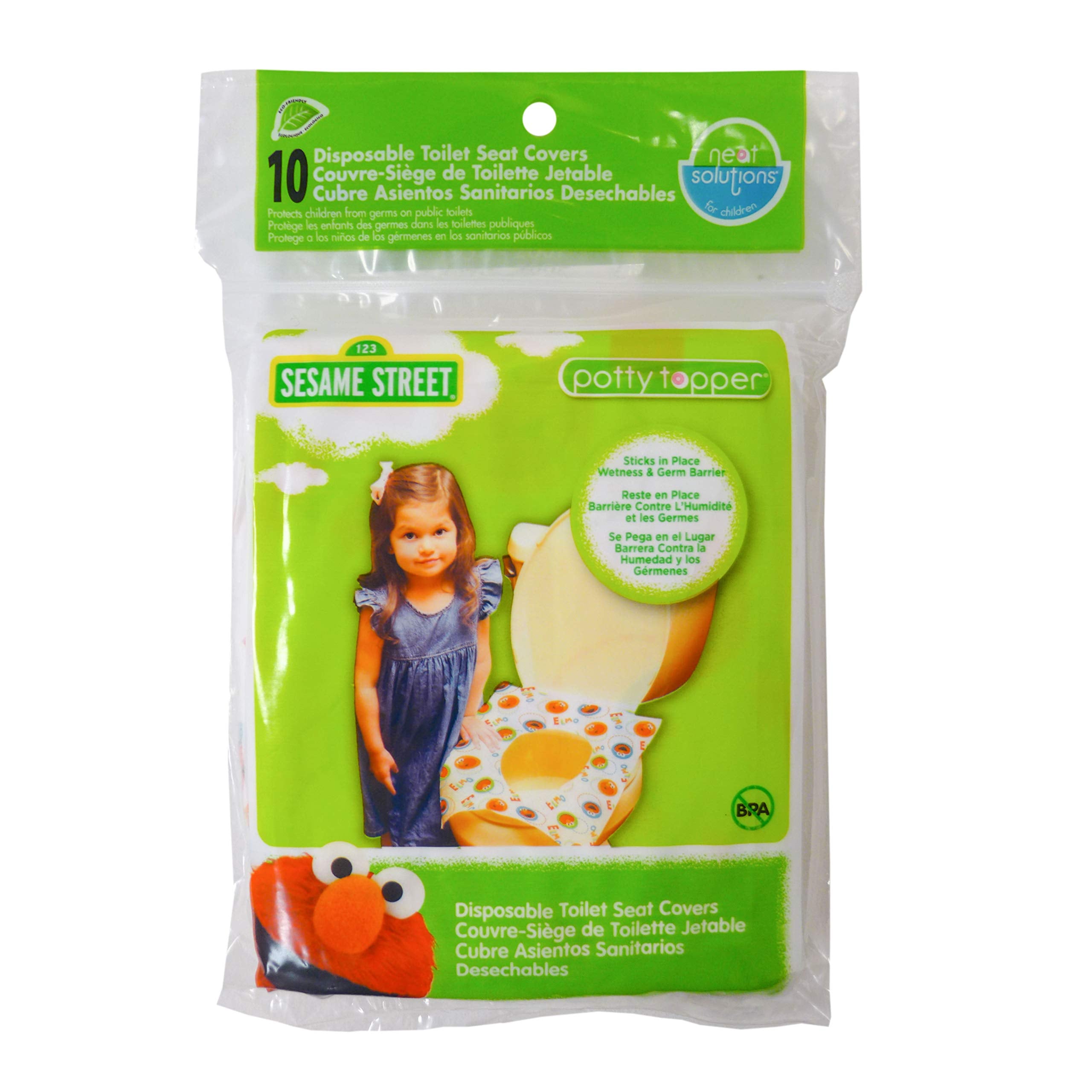 Sesame Street Potty Topper Disposable Stick-In-Place Toilet Seat Covers ...