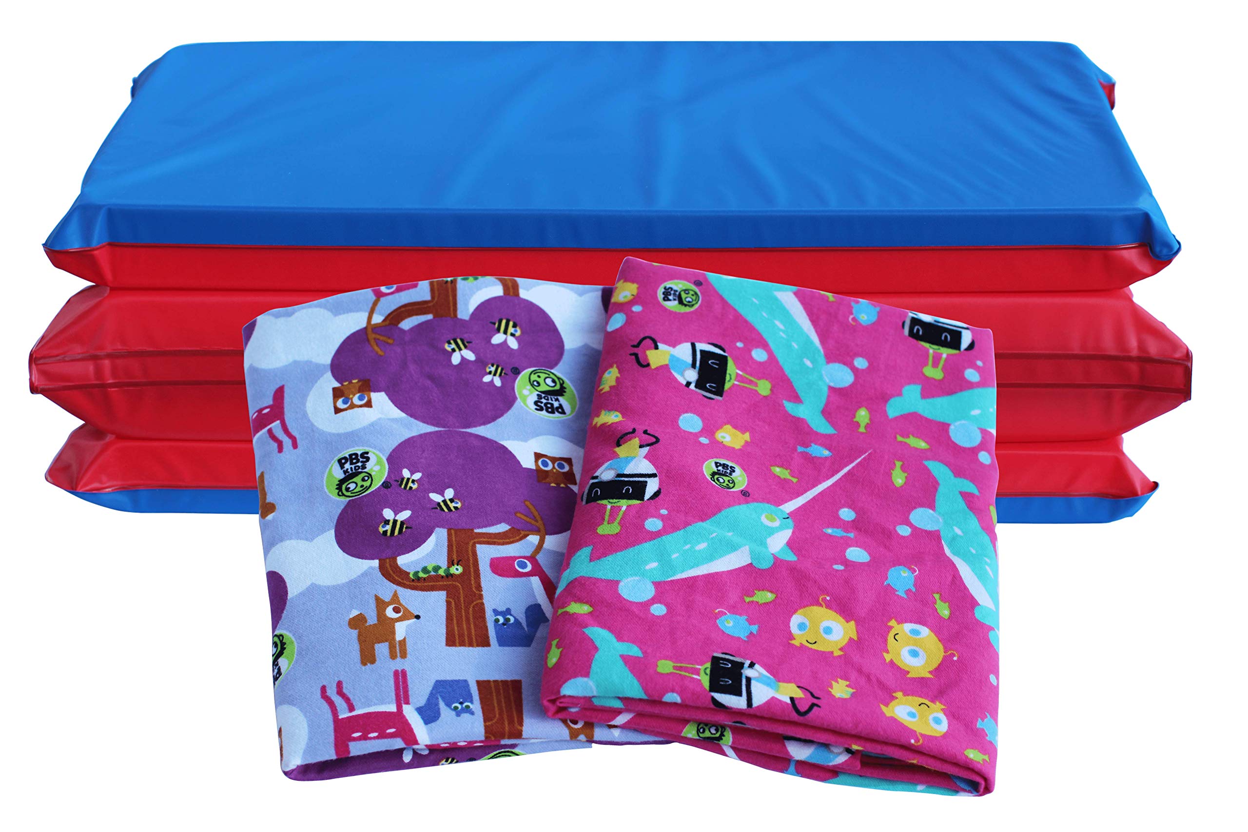 Kindermat + Pbs Kids Friends Kit - 1.5' Thick Full Nap Mat And 2 Washa ...