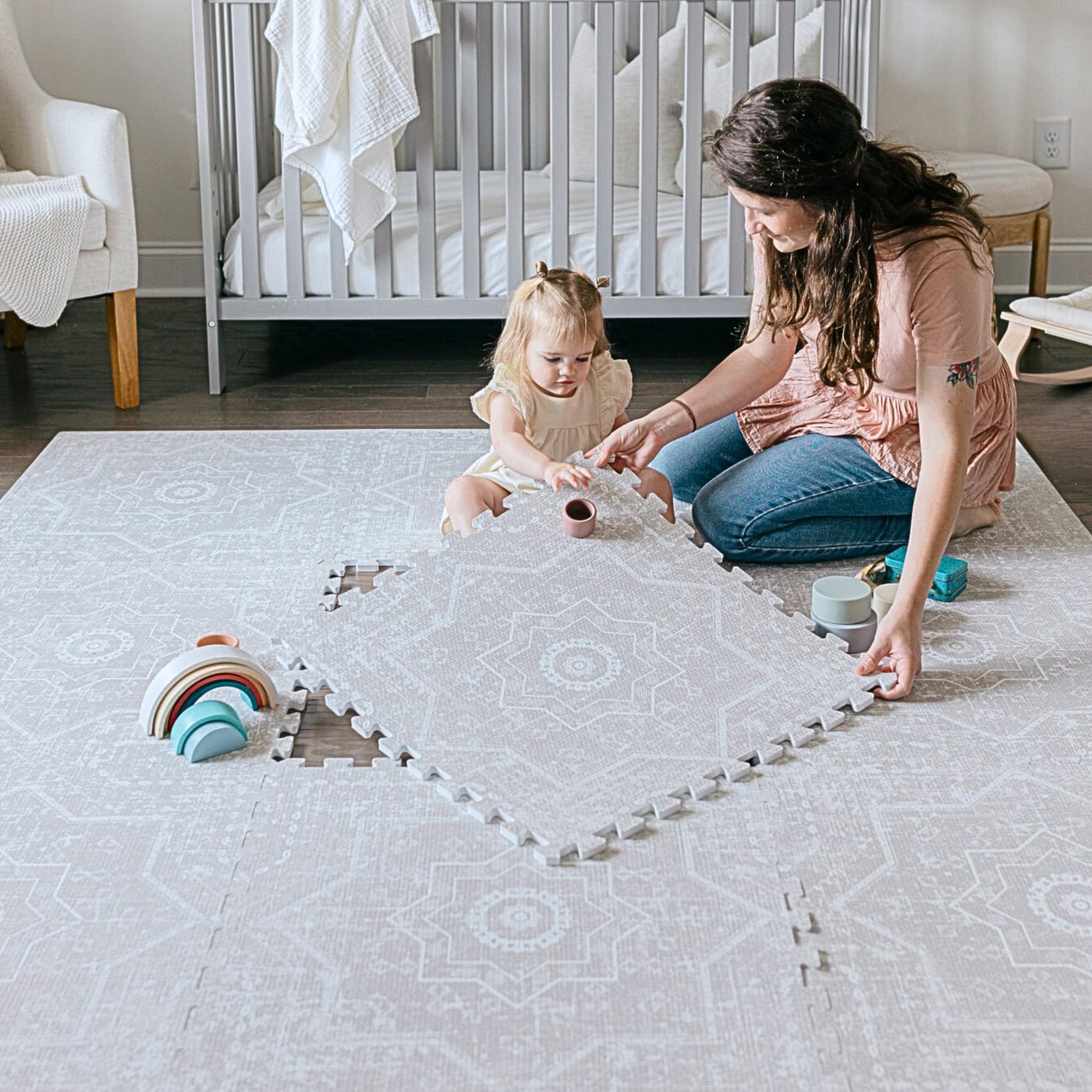 Little Landings Baby Play Mats For Floor - Layla (4X6Ft) - Premium Eva ...