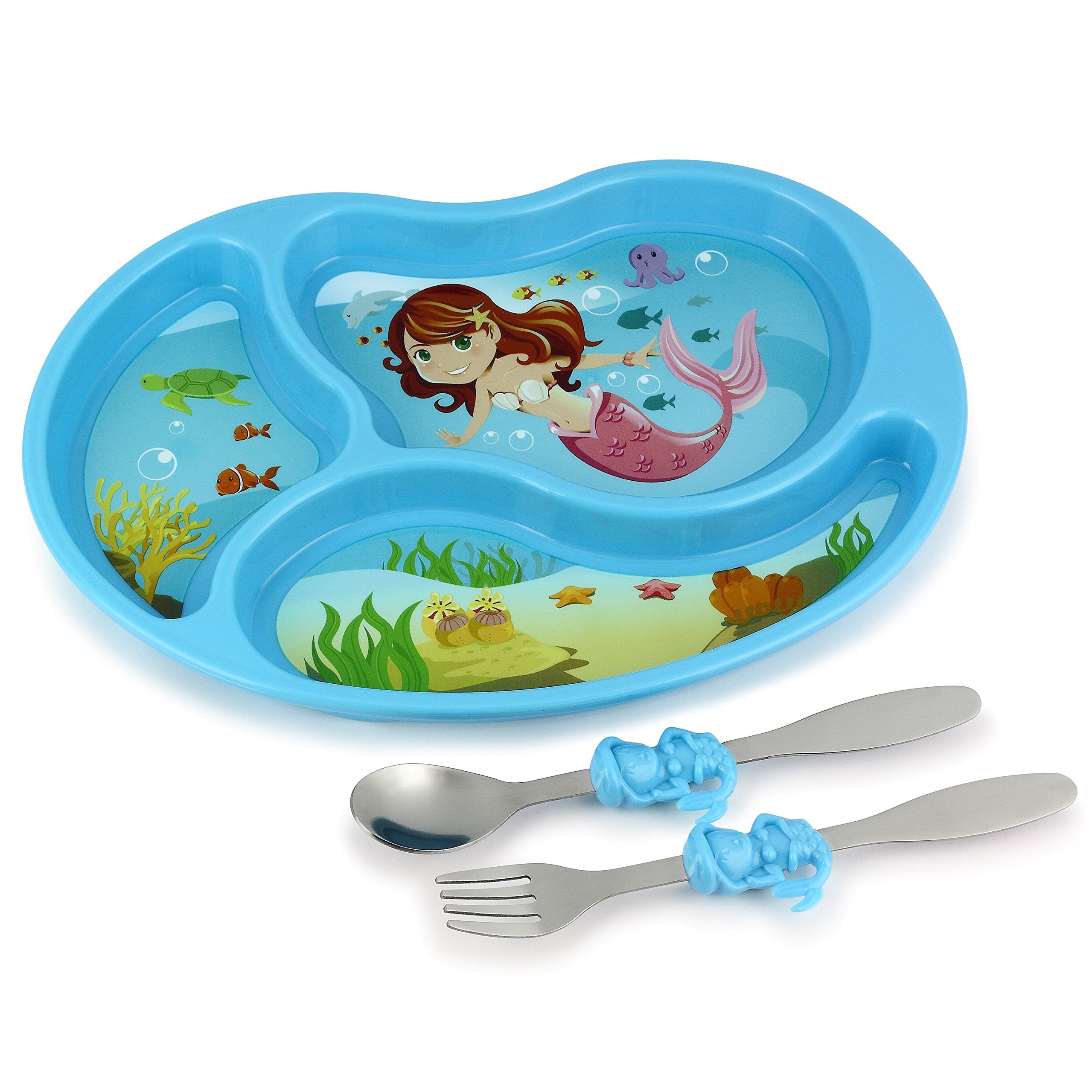 Kidsfunwares Me Time Pp Dinnerware Set (Mermaid) - 3-Piece Set For Kids ...