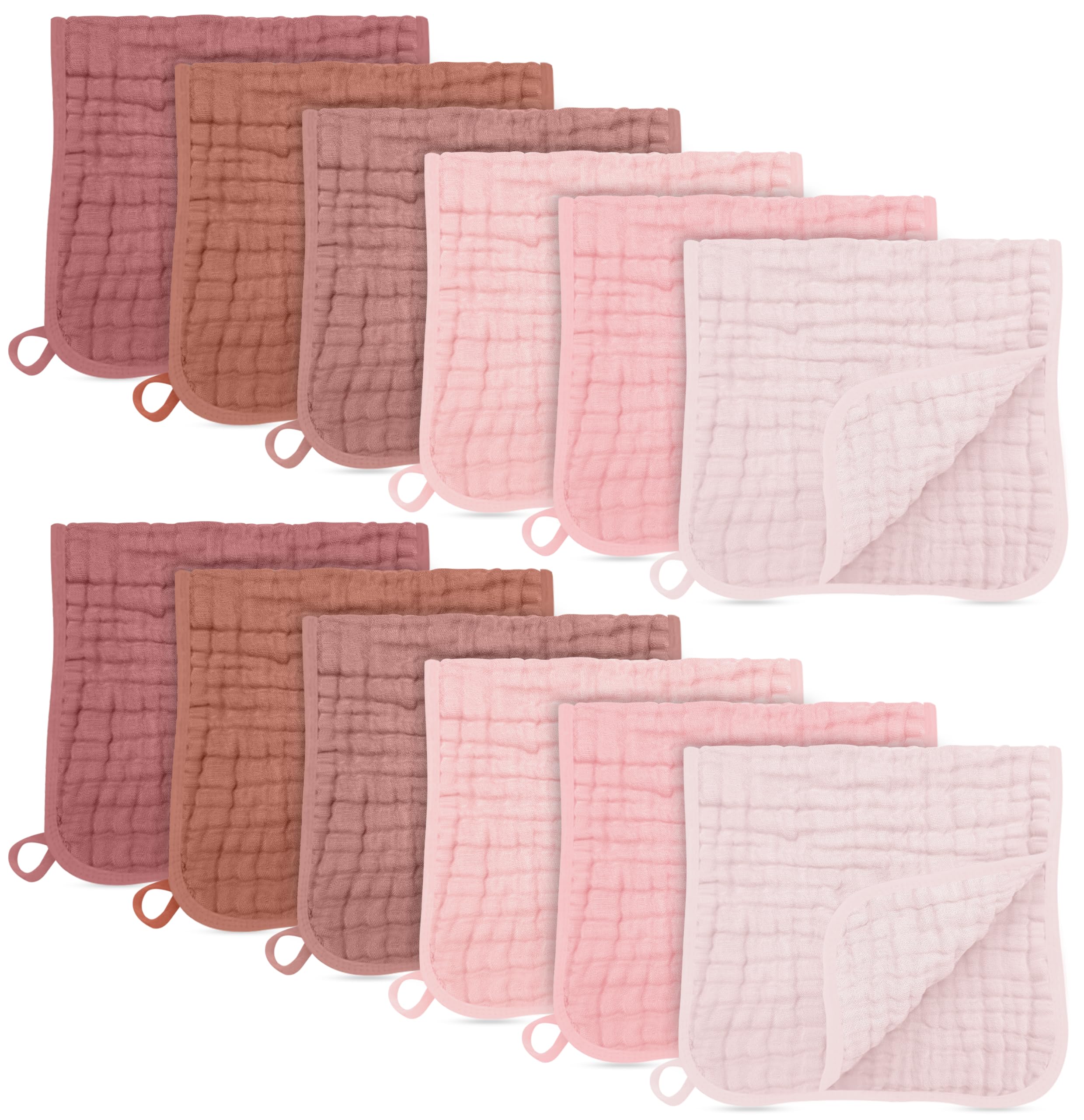 SWEET DOLPHIN 12 Pack Muslin Burp Cloths Large 100% Cotton Burping Clo ...